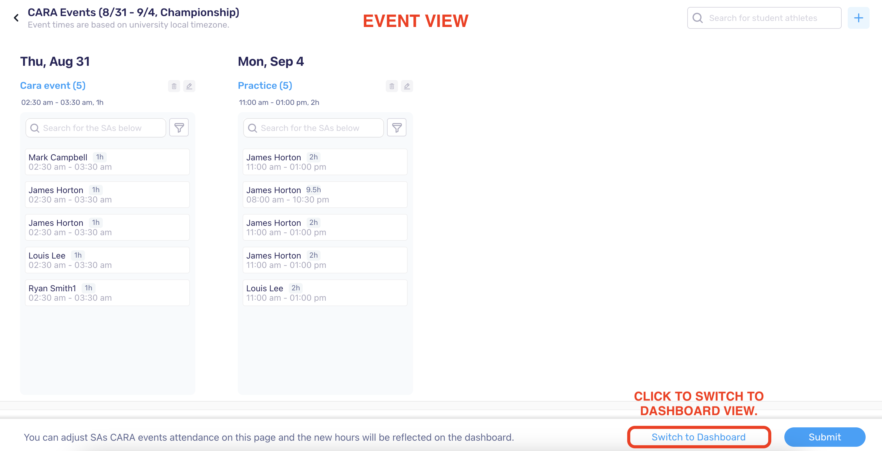 Submit CARA logs – Spry