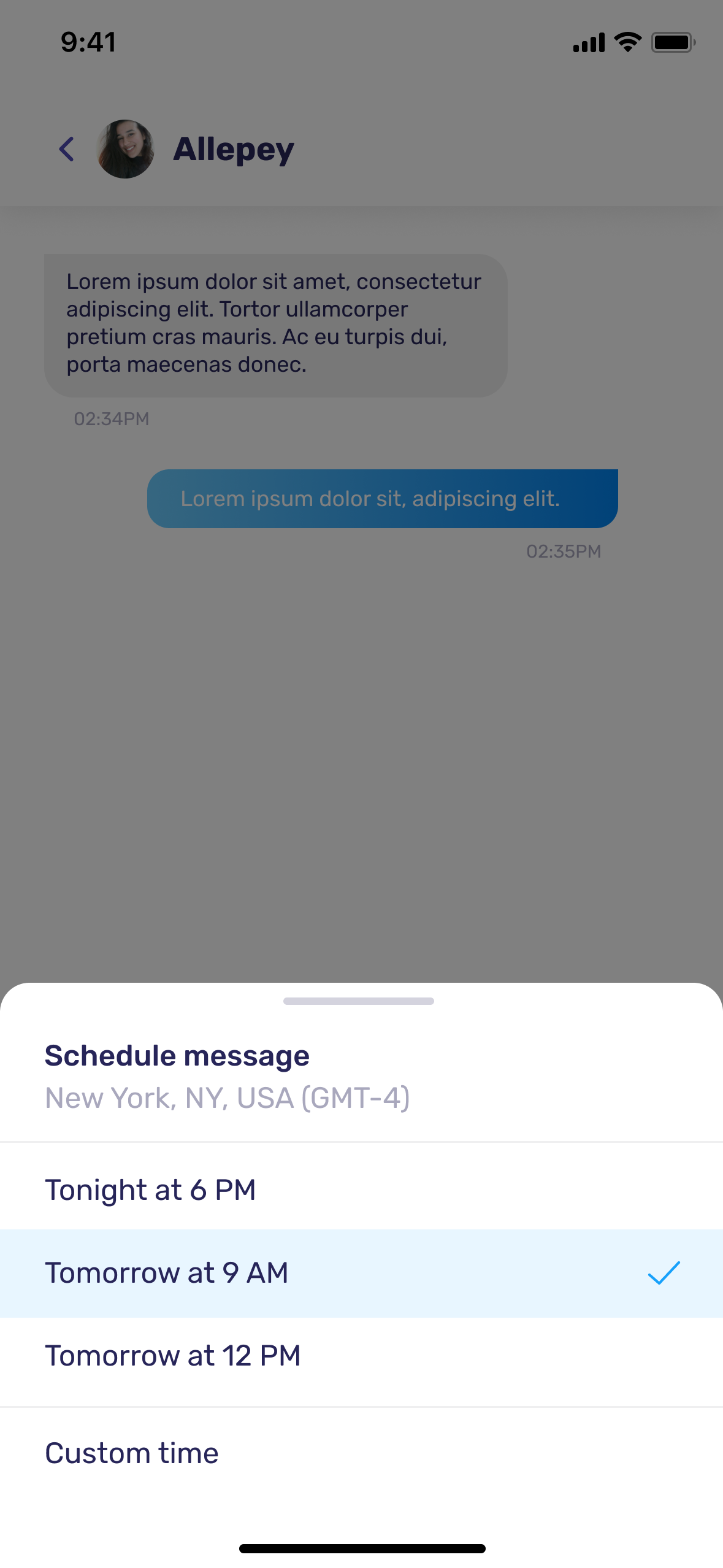 Schedule messages – Spry