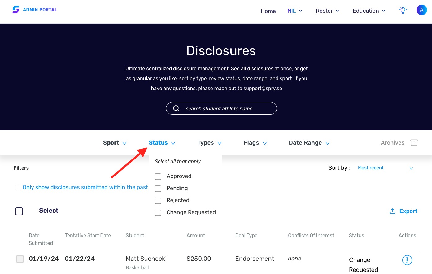 Disclosure Filters – Spry