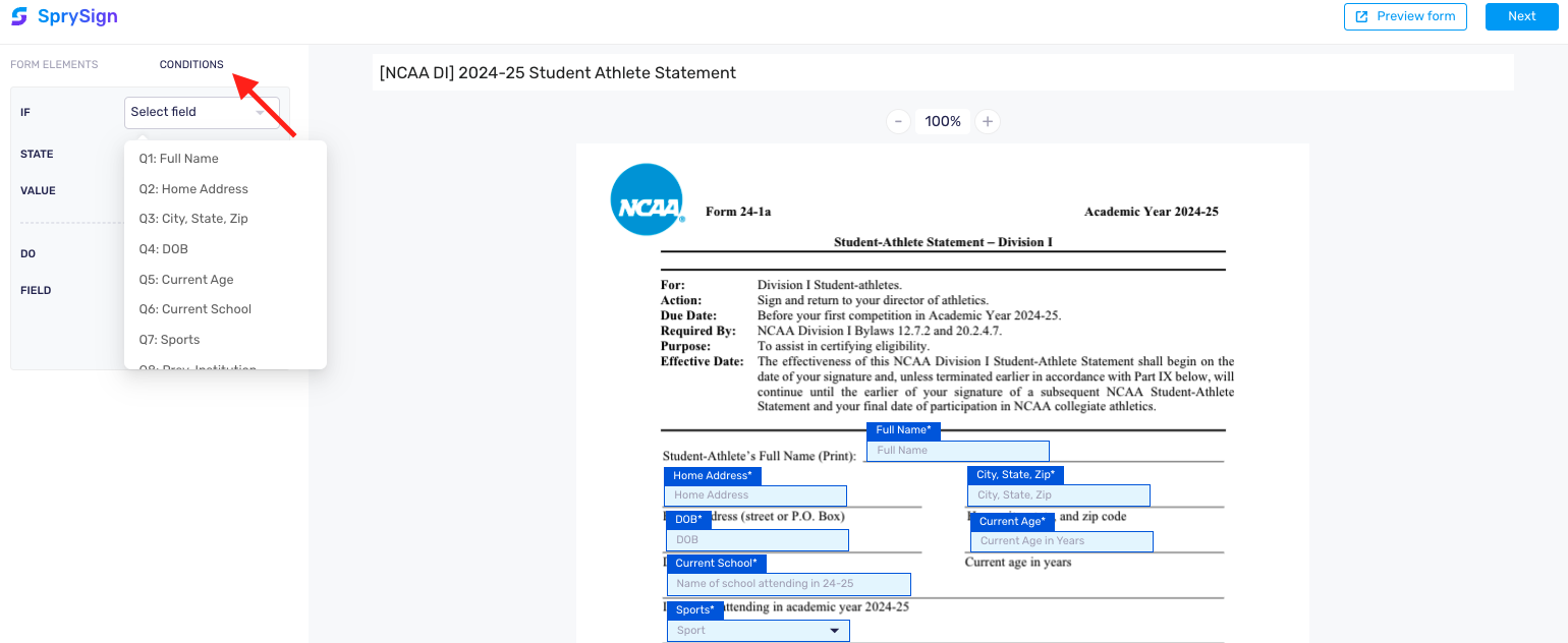 Create a form – Spry