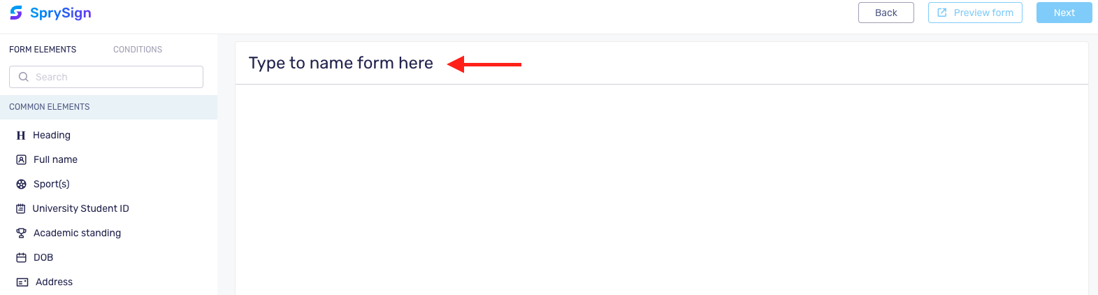 Create a form – Spry